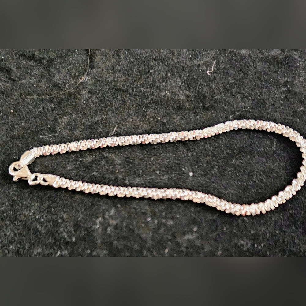 925 Silver 7 In Braclet And 24 In Matching Necklace - Gem